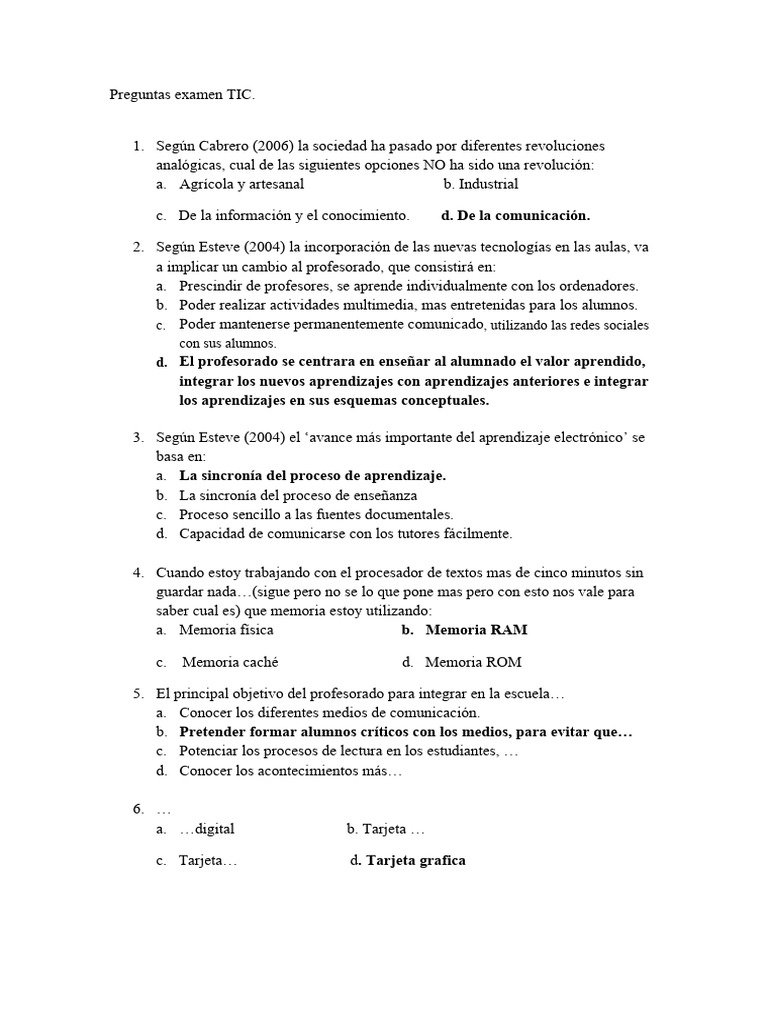 Preguntas Examen Tic 2 | PDF | Internet | Red mundial