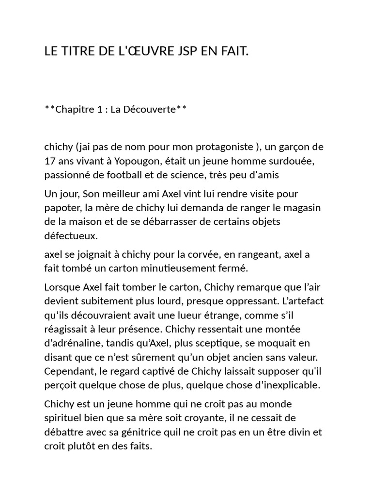 Aventure magique de Chichy et Axel | PDF | Religion et spiritualité ...