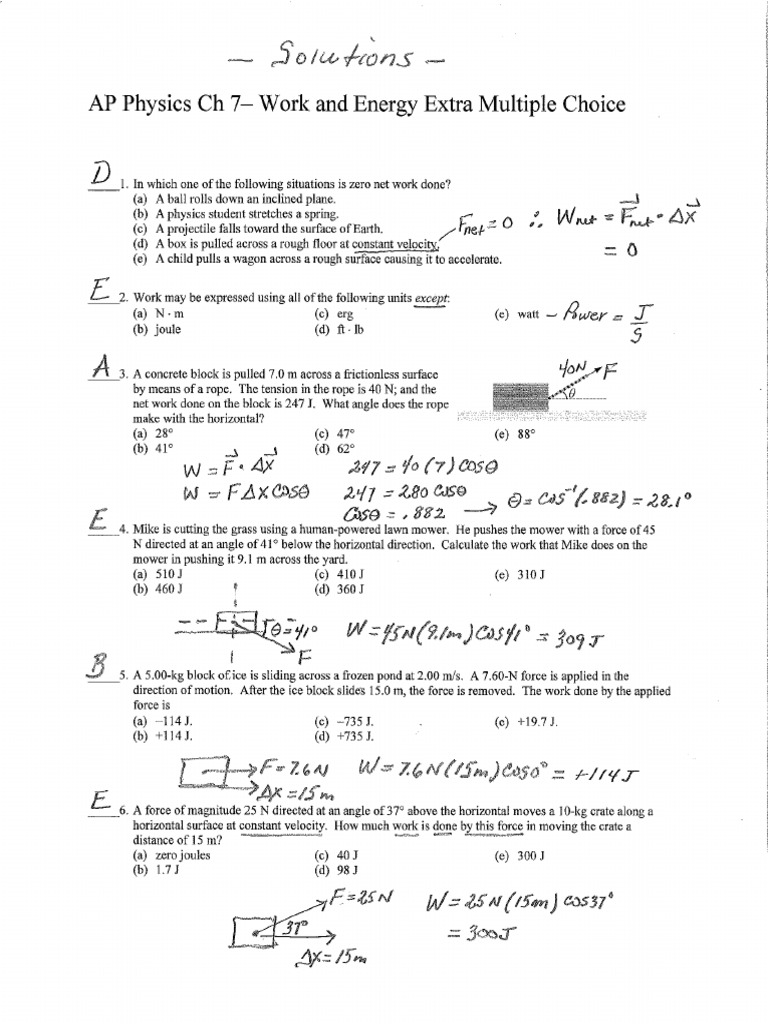 Ch7 Extra MC Solutions | PDF