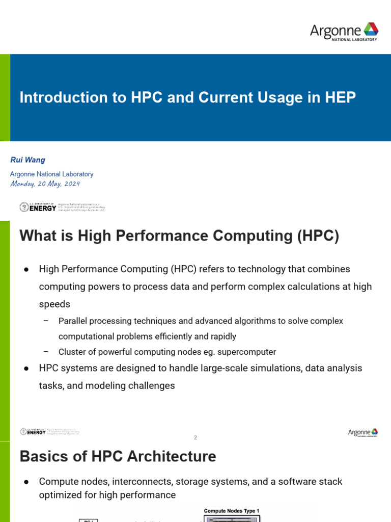 Introduction To HPC and Current Usage in HEP | PDF | Computer Cluster | Supercomputer