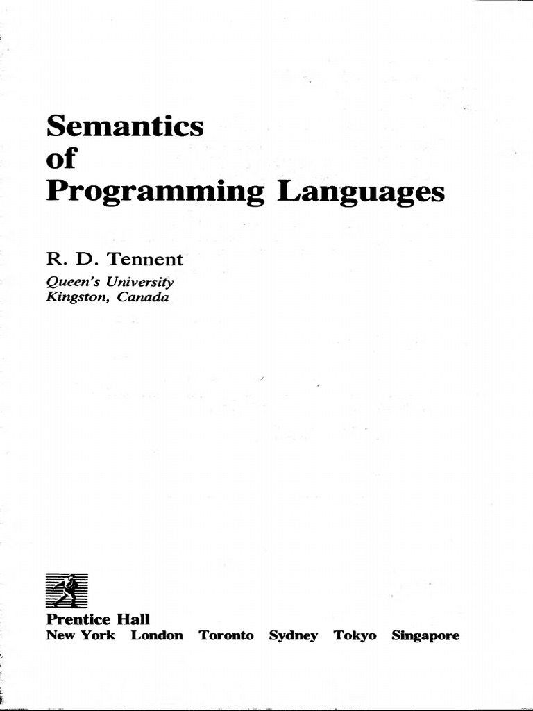 (Prentice Hall International Series in Computer Science) R. D. Tennent - Semantics of ...
