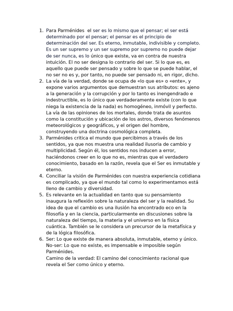 Parménides | PDF | Filosofía