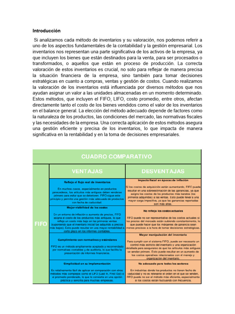 Cuadro Comparativo de Los Métodos para La Determinación de Los Costos | PDF | Crecimiento ...