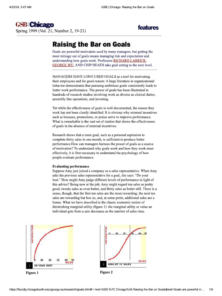 Raising Bar On Goals | PDF