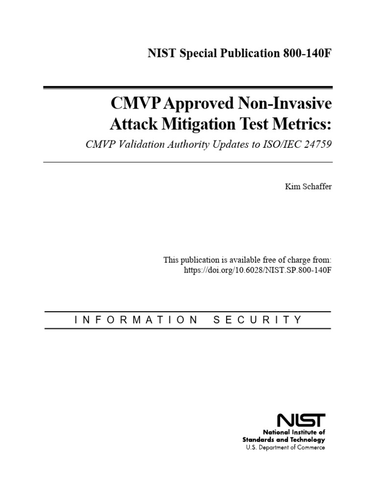 Nist SP 800-140F | PDF | National Institute Of Standards And Technology | Computer Security