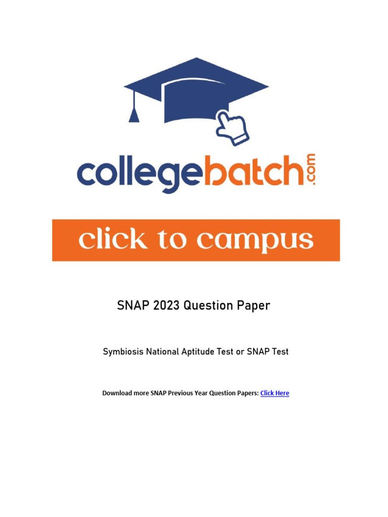 SNAP 2023 Question Paper Download | PDF