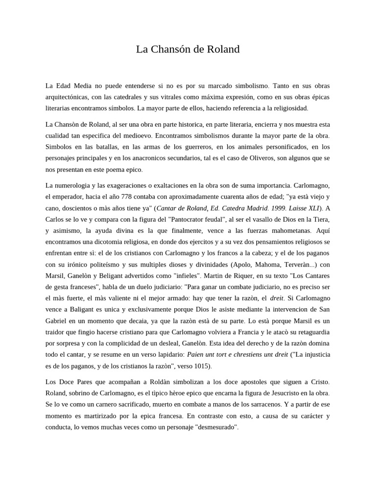 La Chanson de Roland | PDF | Carlomagno