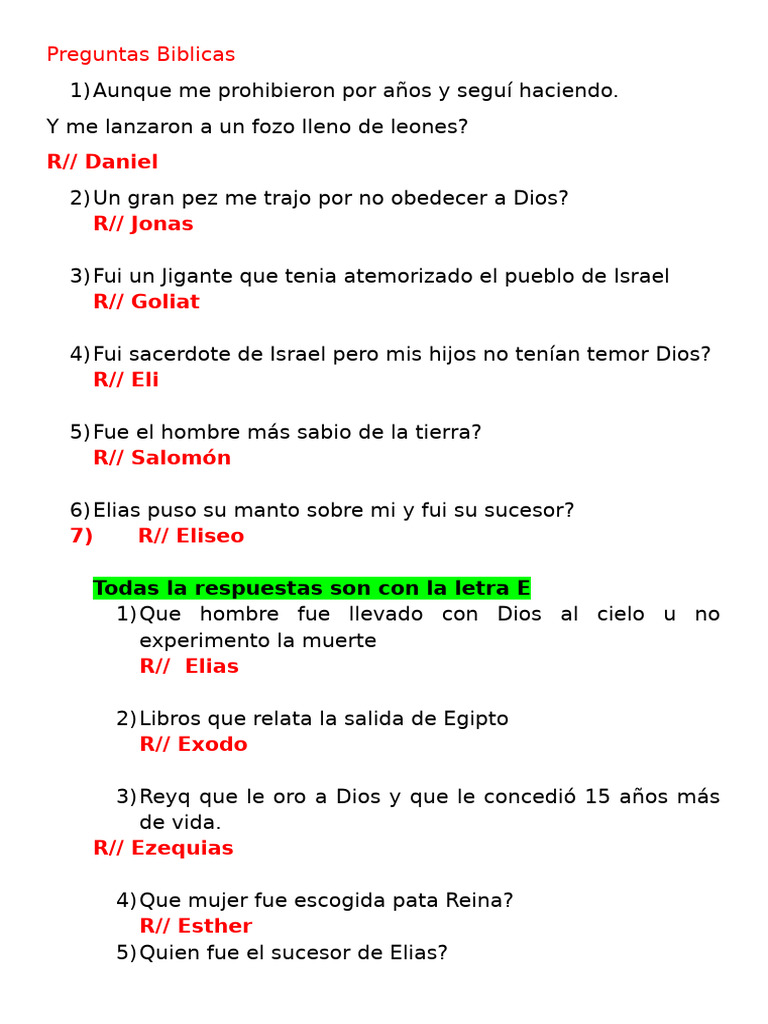 Preguntas Biblicas 2024 | PDF