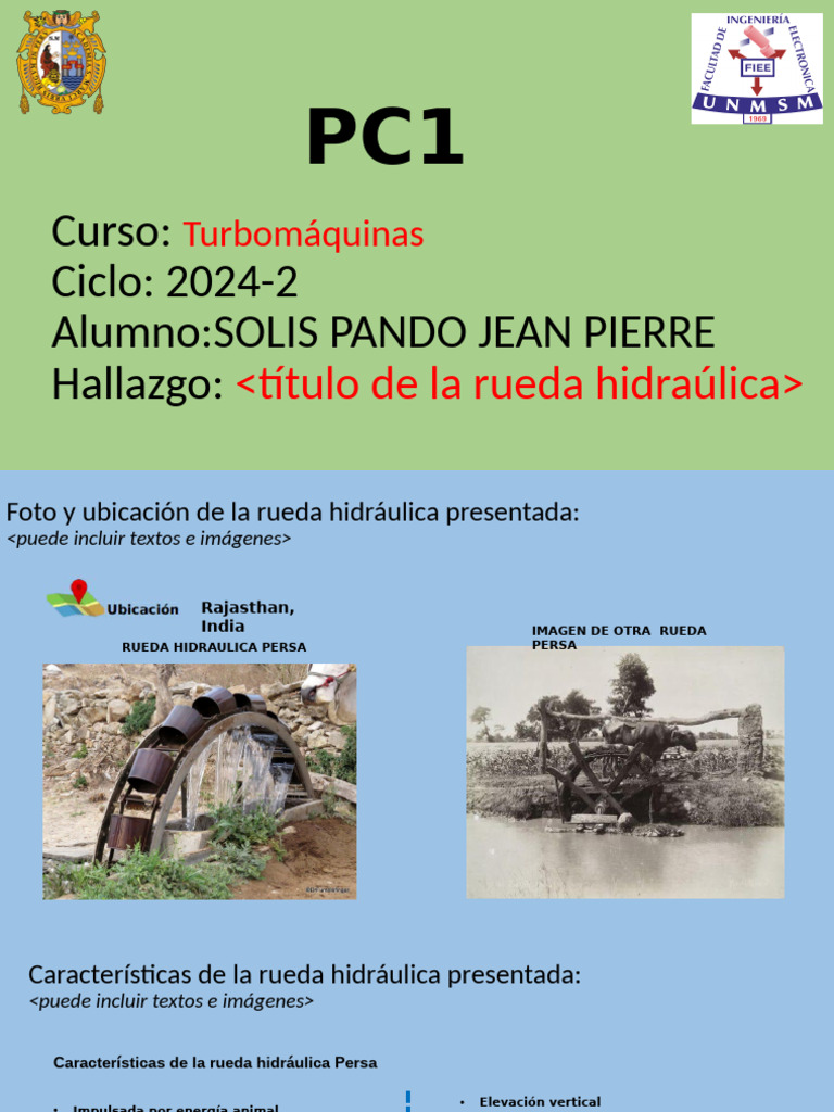 01 Pc1 Solis Jean-Pierre | PDF | Hidráulica | Rueda