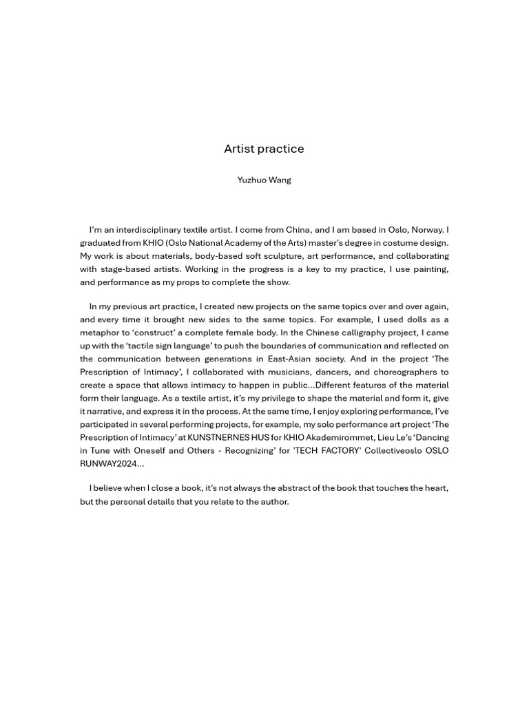 Artist Practice | PDF