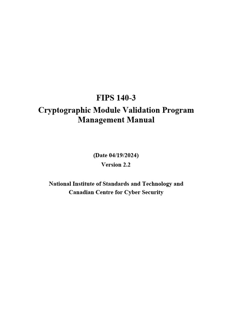 FIPS-140-3-CMVP Management Manual | PDF | Cryptography | Computer Security