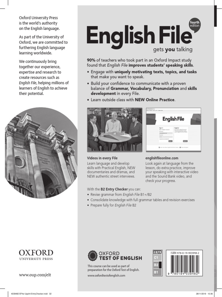 EF4e UppIntB2 EntryChecker | PDF | Object (Grammar) | Verb