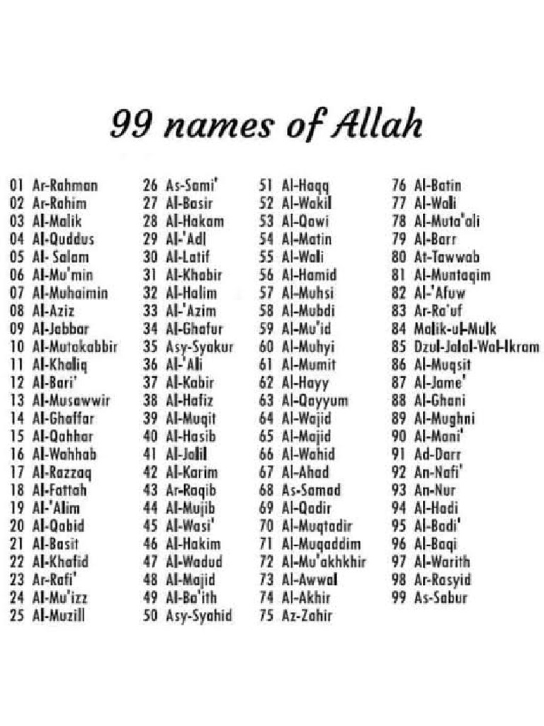 99 Names of Allah | PDF
