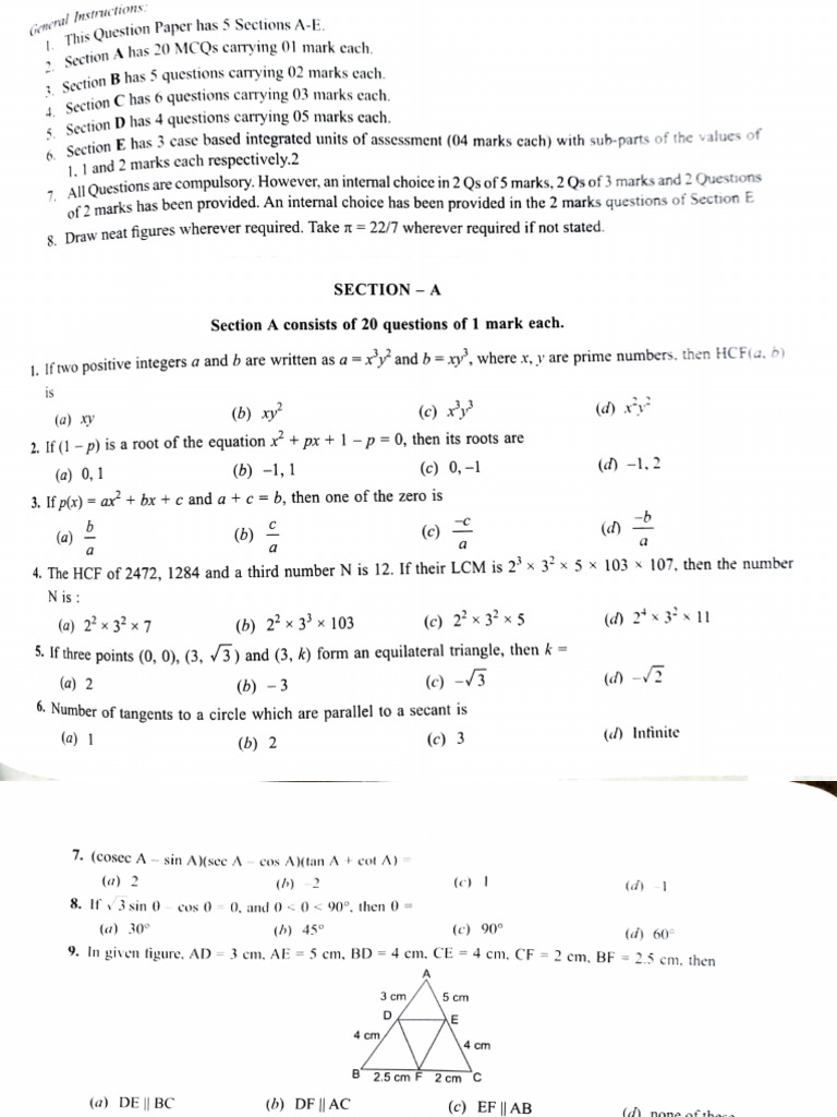 Together With Sample Paper - 7 | PDF | Trigonometric Functions ...