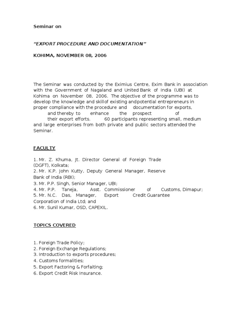 Navigating Export Procedures And Documentation Insights From A Seminar On Export Compliance