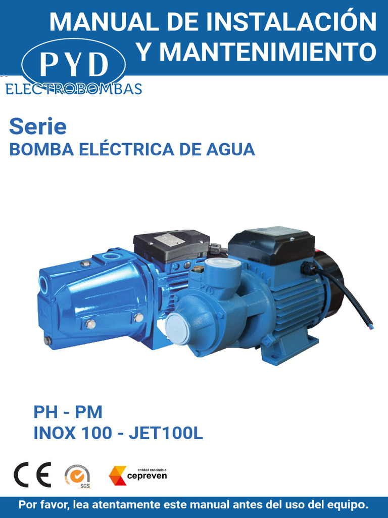 Manual PH PM Jet Inox | PDF | Bomba | Agua