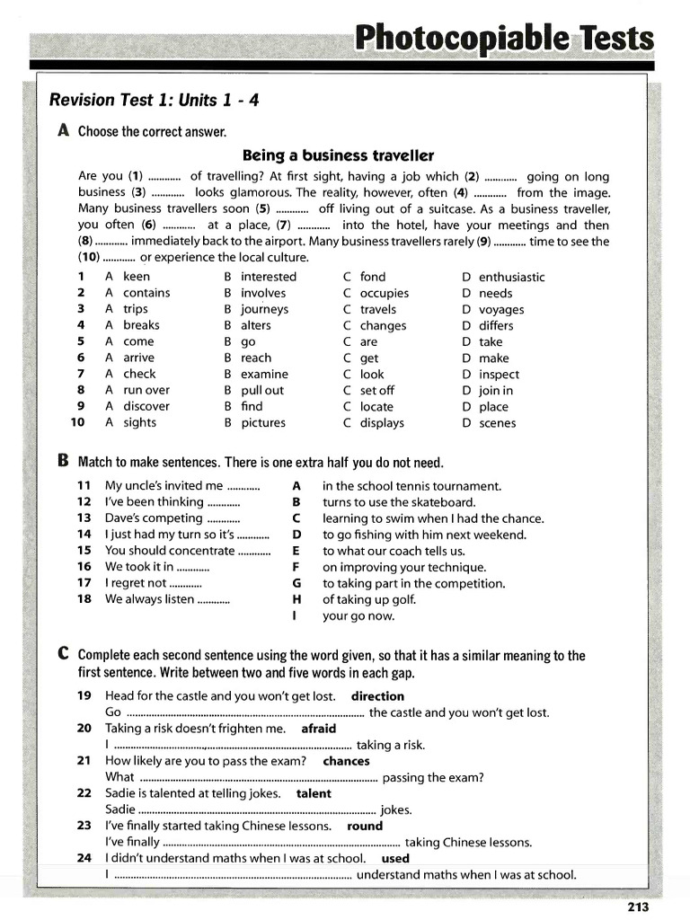 b2 Review Test 2 | PDF