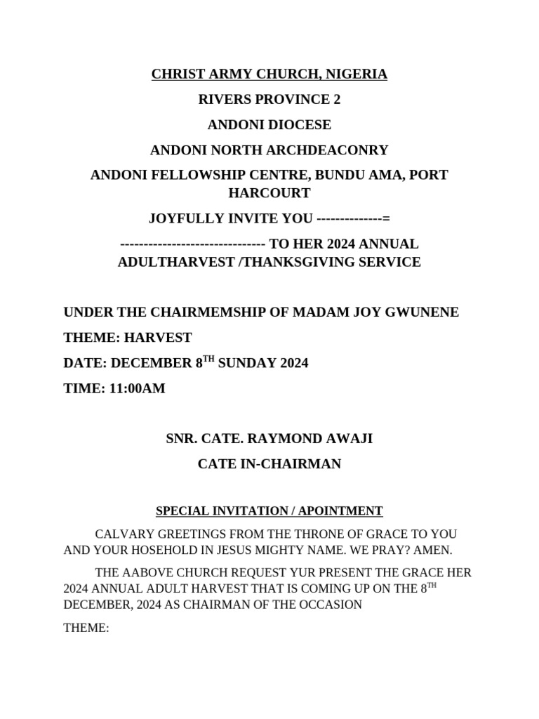 Christ Army Church | PDF