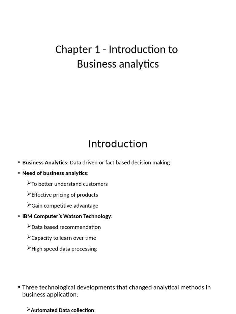 Business Analytics - L1-L3, Ch. 1-2 | PDF | Analytics | Statistics