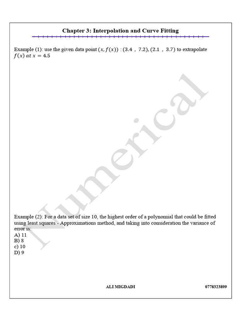Interpolation and Curve Fitting Examples | PDF | Interpolation | Numerical Analysis