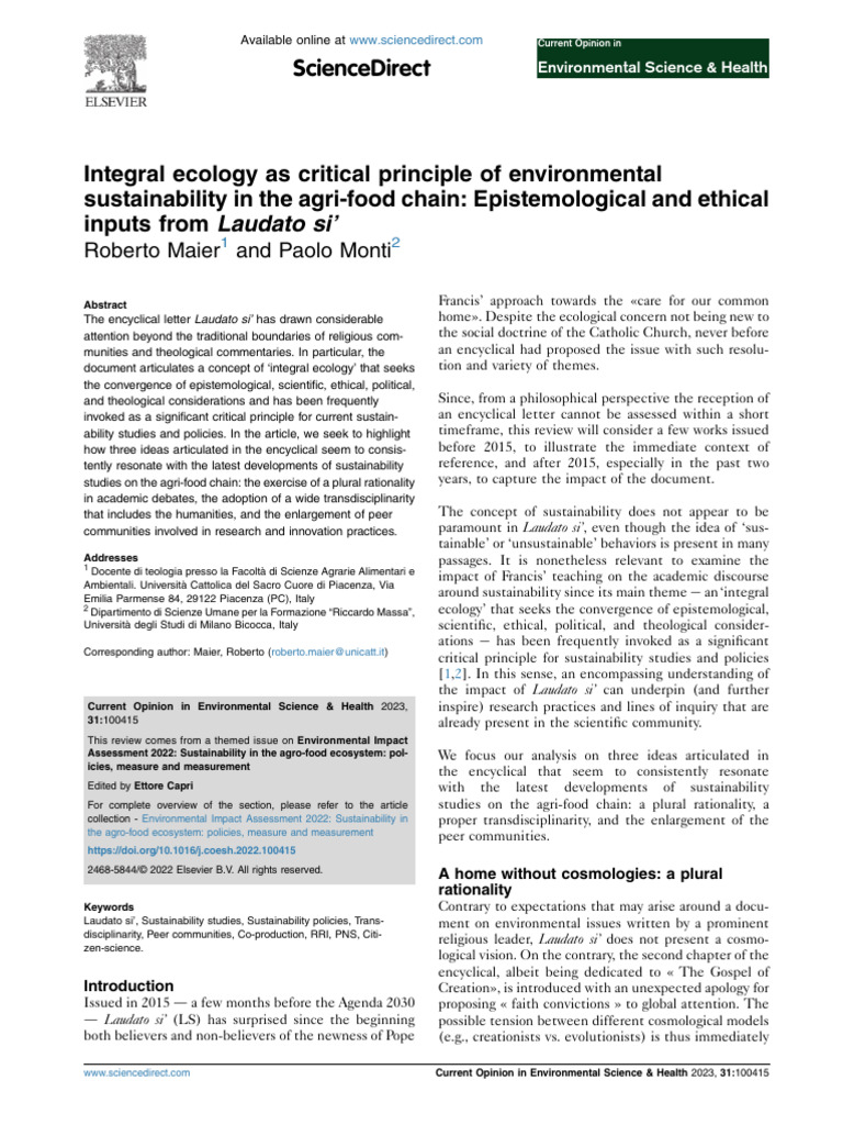 Integral Ecology | PDF | Sustainability | Science