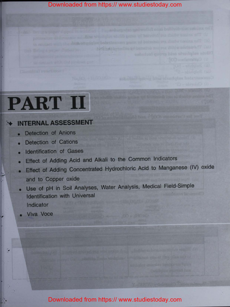 ICSE Rachna Class 10 Chemistry Practical Work | PDF