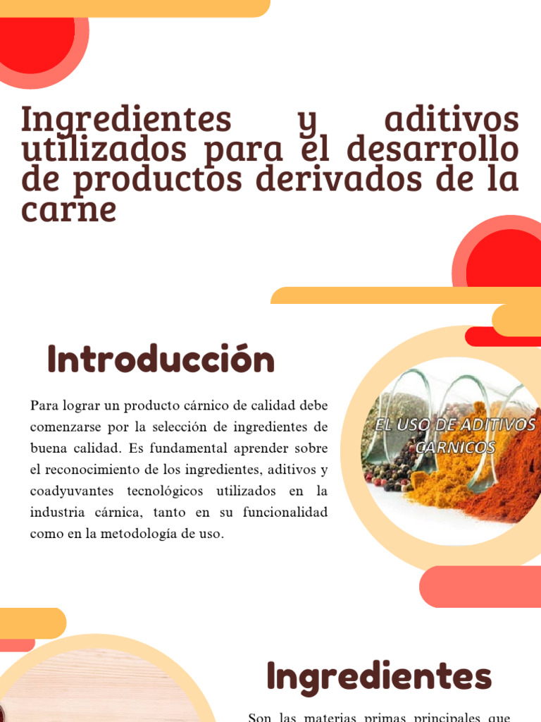 Ingredientes y Aditivos Utilizados para El Desarrollo de Productos ...