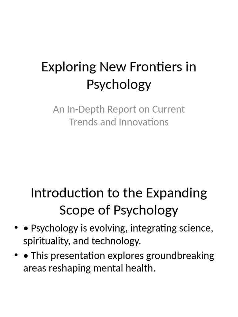 New Frontiers in Mental Health Care | PDF | Science & Mathematics
