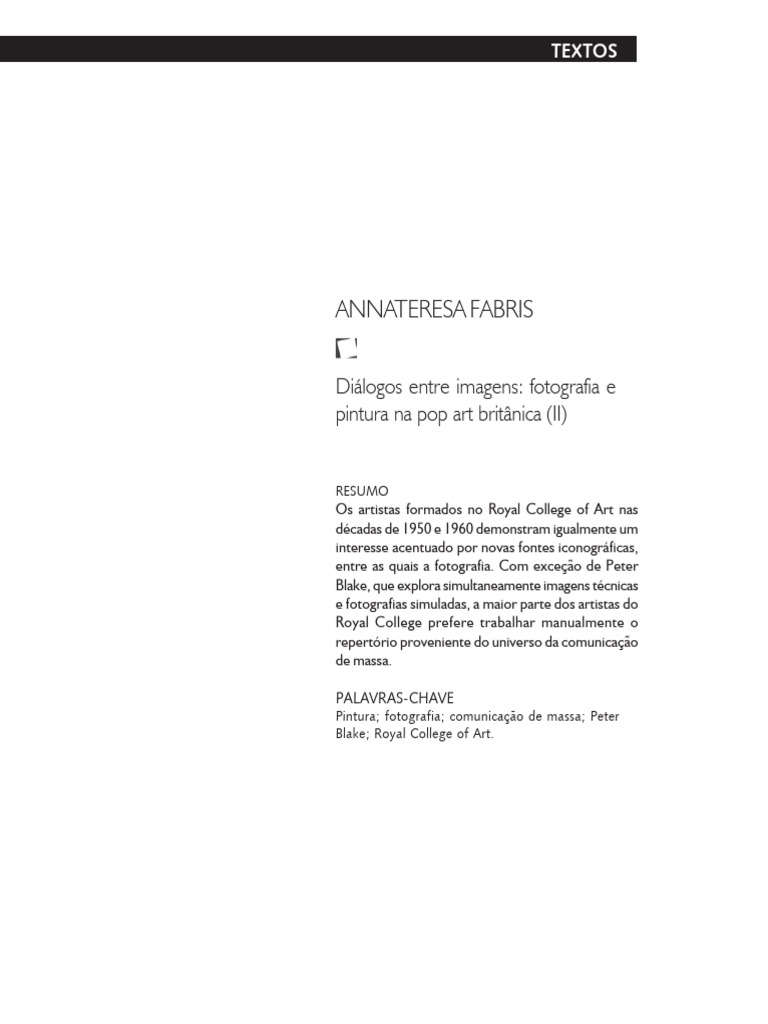 Textos Annateresa Fabris | PDF | Imagem | Os Beatles