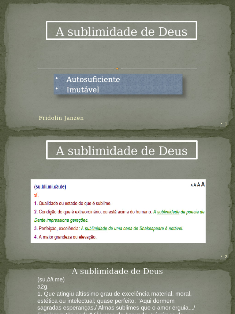 A Sublimidade e Imutabilidade de Deus | PDF | Deus | Apóstolo Paulo