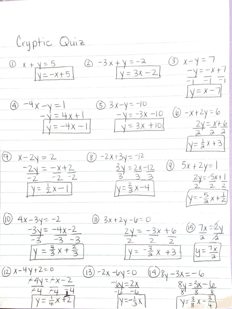 4.2 HW Cryptic Quiz Key | PDF