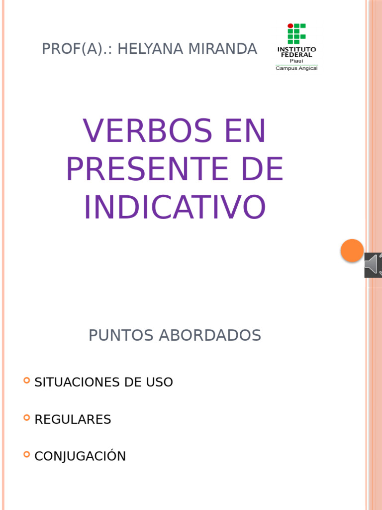 Verbos Regulares - Presente de Indicativo | PDF