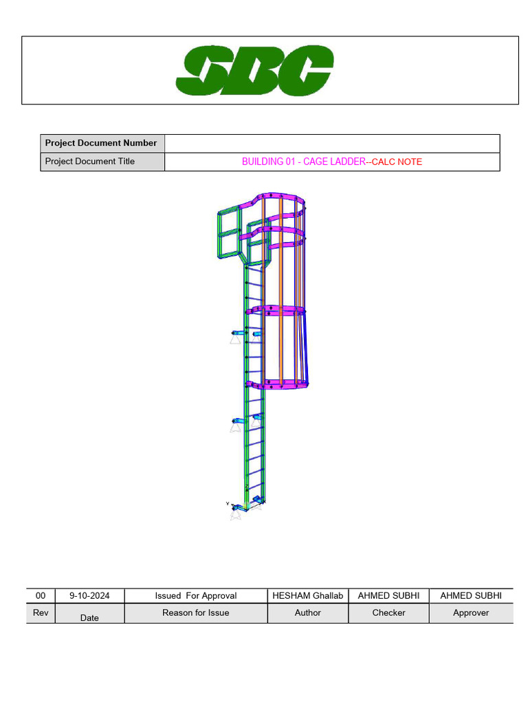 Building 01 - Cage Ladder - Calc Note-Rev00 | PDF | Structural Engineering | Civil Engineering
