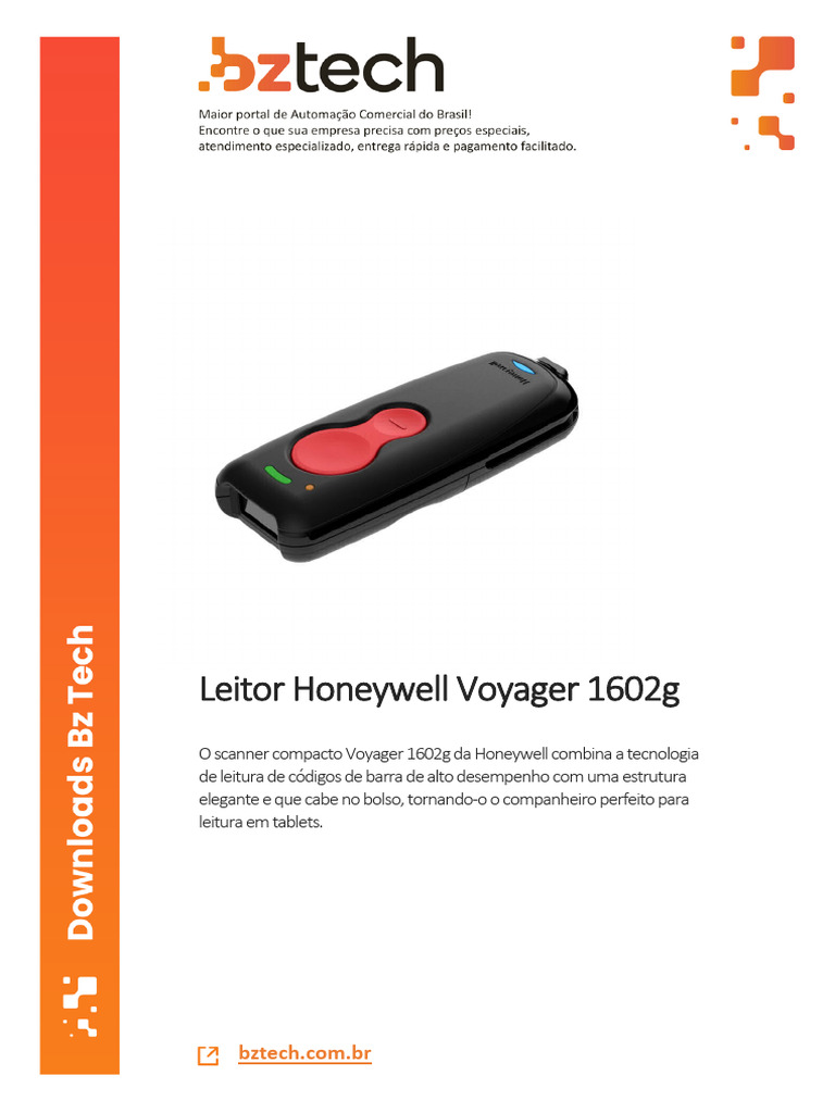 Manual Leitor Imager Honeywell Voyager 1602g | PDF | Bluetooth | Barcode