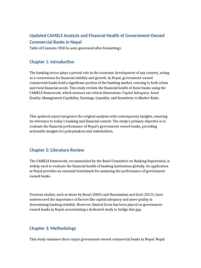 Updated CAMELS Analysis Report | PDF | Capital Requirement | Banks