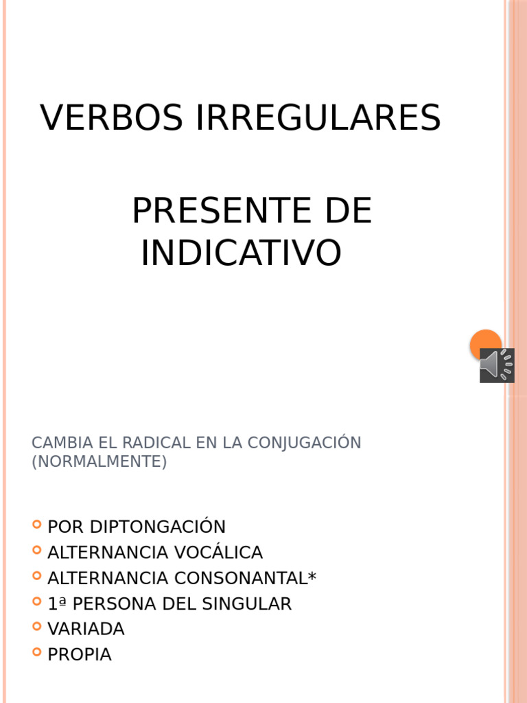 Verbos Irregulares - Presente de Indicativo | PDF