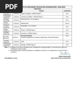 Icse 2025 Timetable | PDF