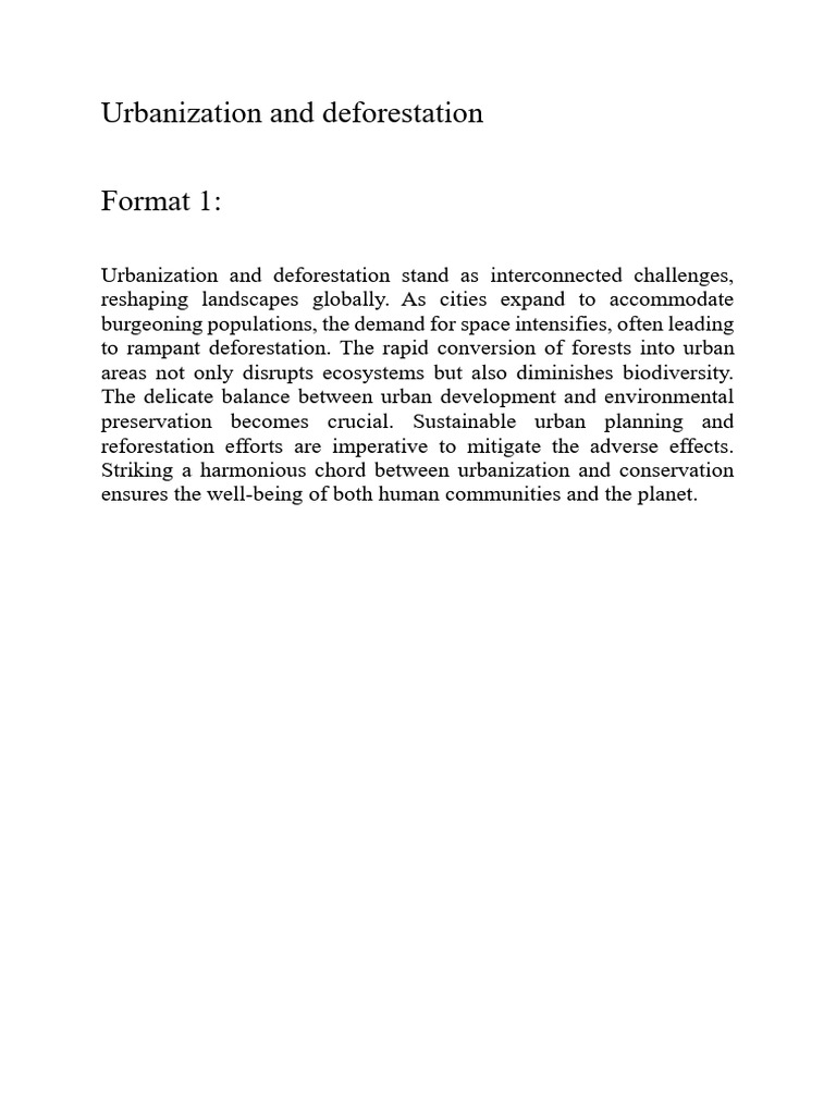 Urbanization and Deforestation | PDF | Science & Mathematics