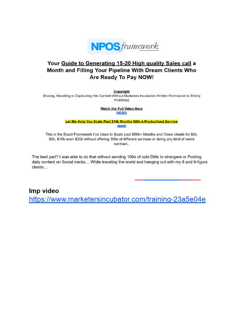 NPOS Agency Framework | PDF