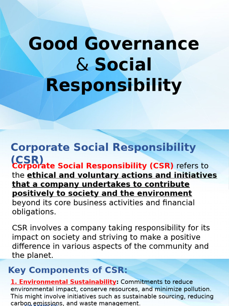 M2 CSR+&+Key+Components | PDF | Governance | Corporate Social ...