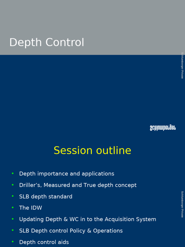 Depth Control in Schlumberger Operations | PDF
