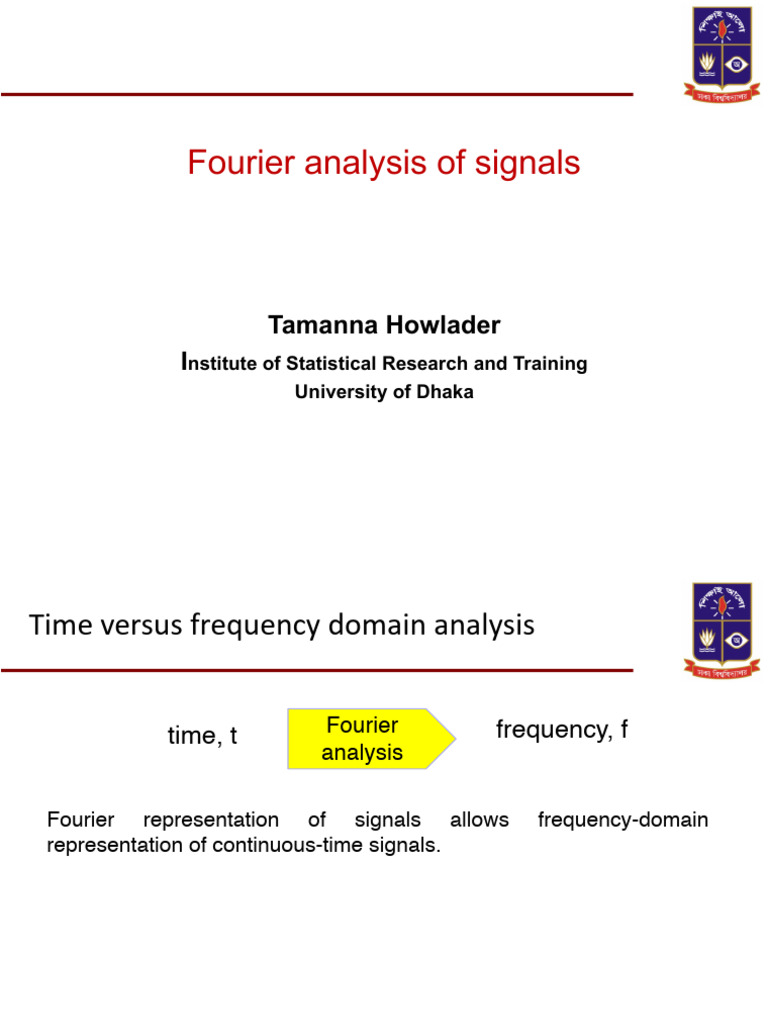 Fourier Analysis of Signals - Students | PDF | Fourier Series | Fourier ...