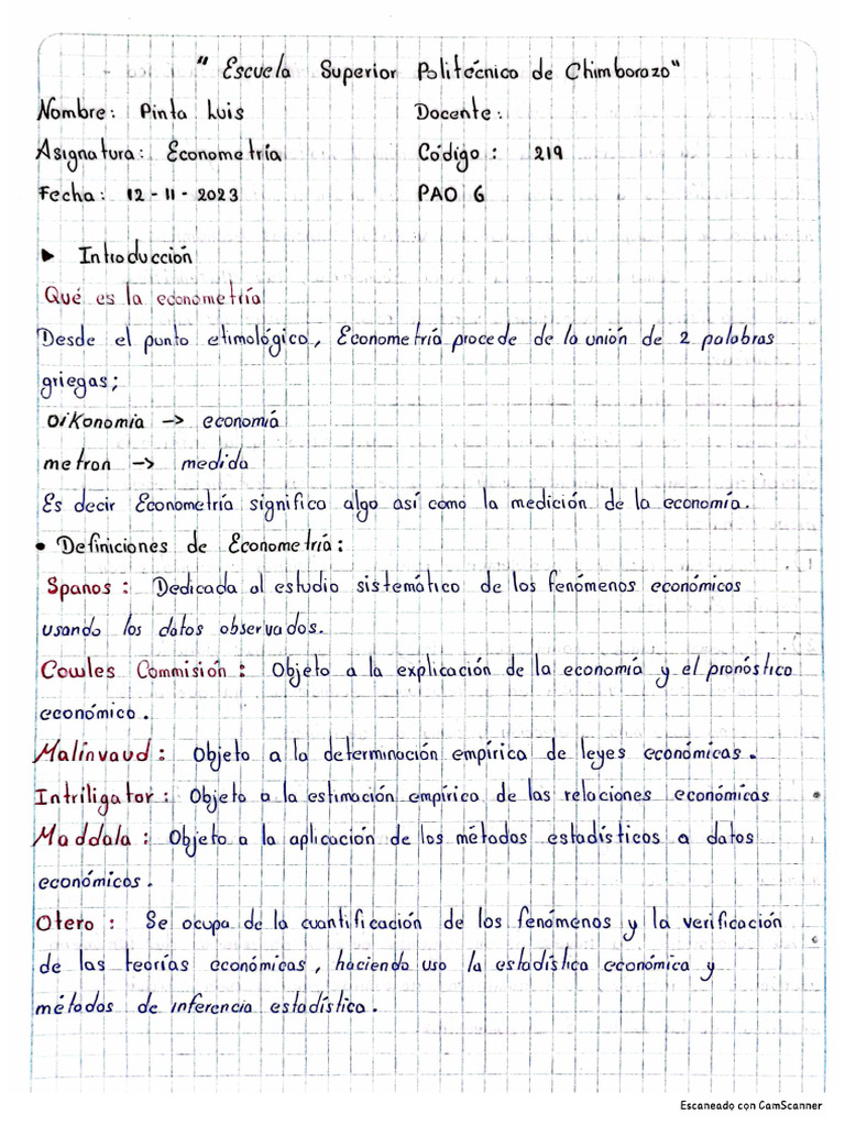 Resumen Econometria | PDF