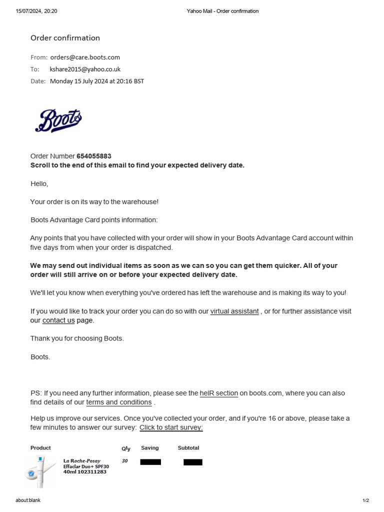 Boots Invoice | PDF | Email | Internet