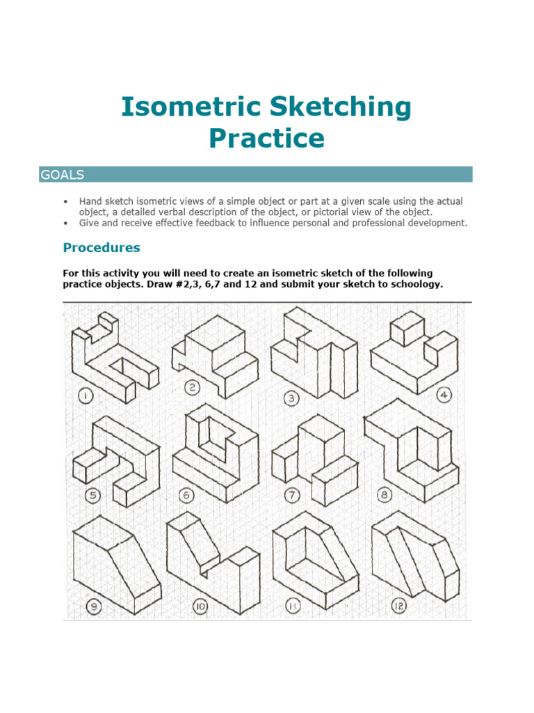 1.2.1 Practice Isometric Sketching 1 | PDF