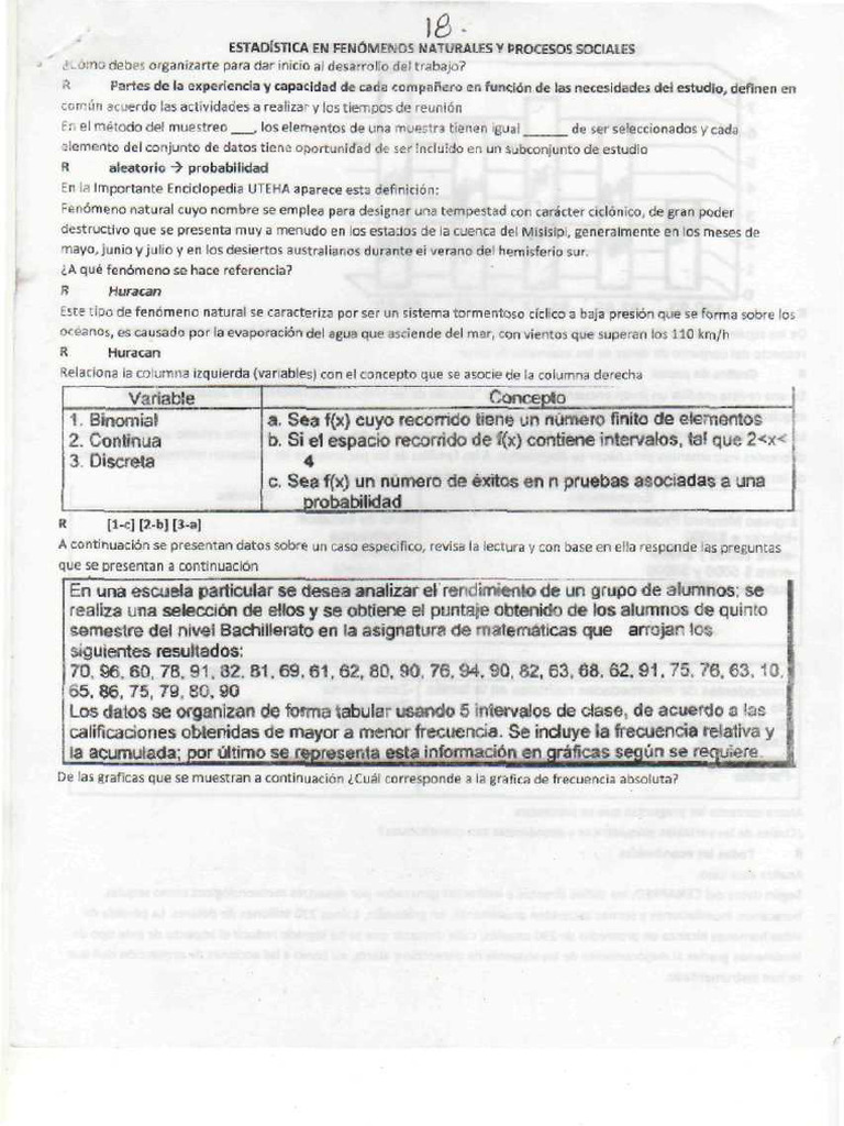 18 Estad¡stica en Fen Menos Naturales y Procesos Sociales | PDF | Estadísticas | Ciclones tropicales