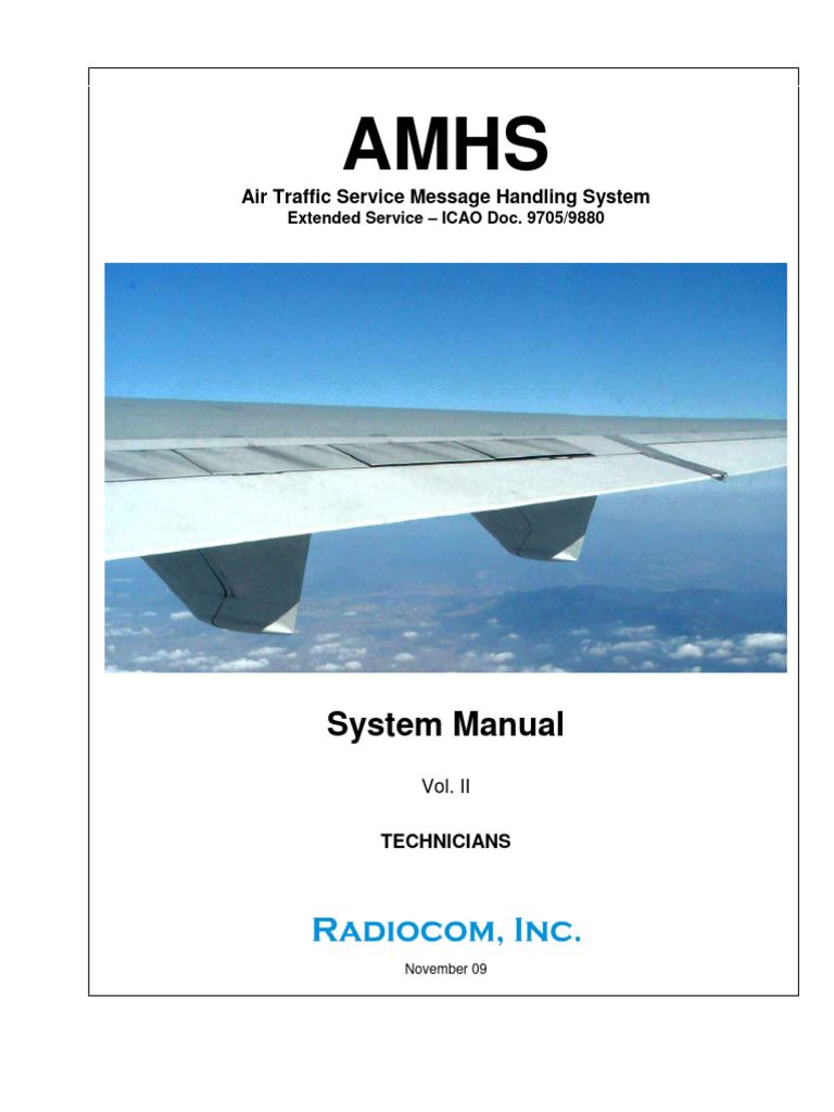 AMHS - System Manual - Eng - DF - 00 - COVER VOL 2 - TECHNICIANS | PDF | Business | Computers