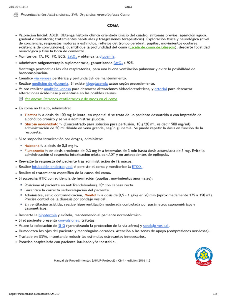 1 - Coma | PDF | Coma | Causas de la muerte