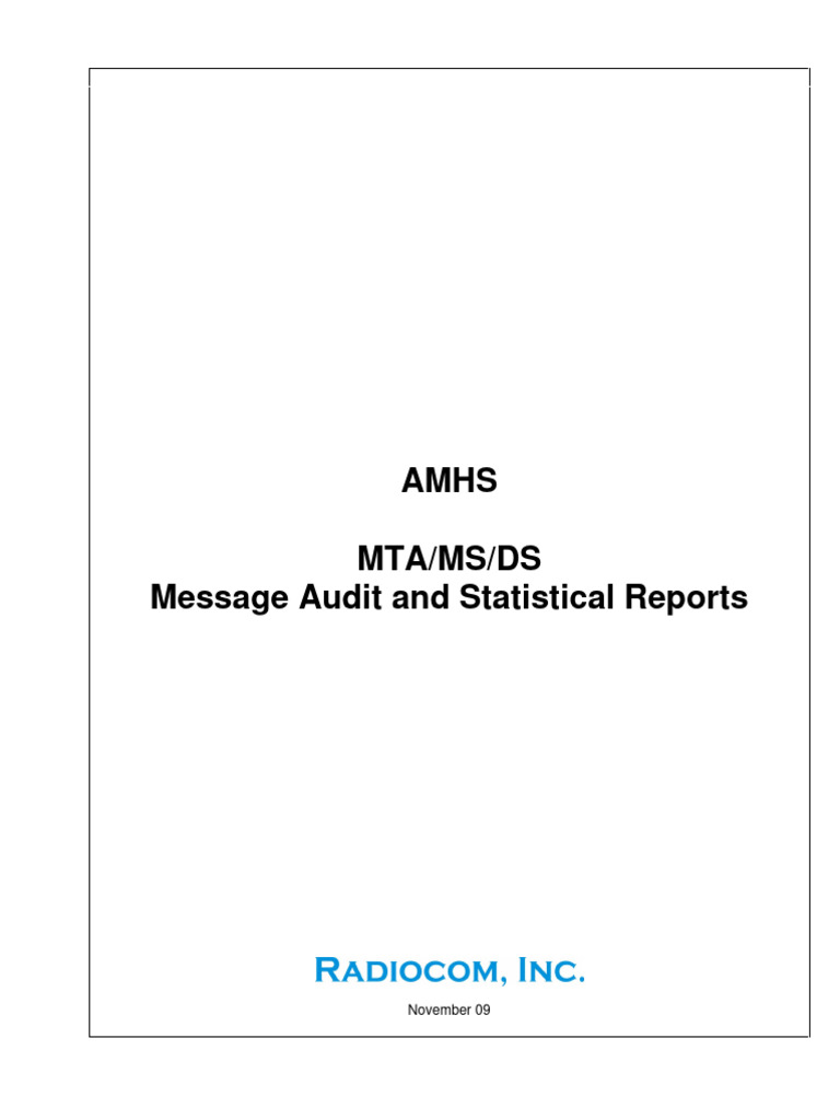 AMHS - System Manual - Eng - DF - 04 - MTA, MS, DS - Audit | PDF | World Wide Web | Internet & Web