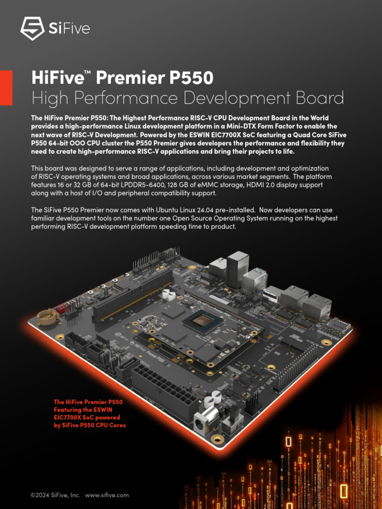 SiFive Premier P550 Product Brief US-Original | PDF | Usb | System On A ...